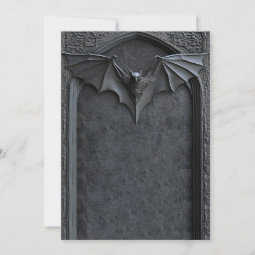 Gothic Halloween Black Bat & Arch Wedding Invitation | Zazzle