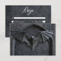 Gothic Halloween Black Bat & Arch Wedding QR Code RSVP Card | Zazzle