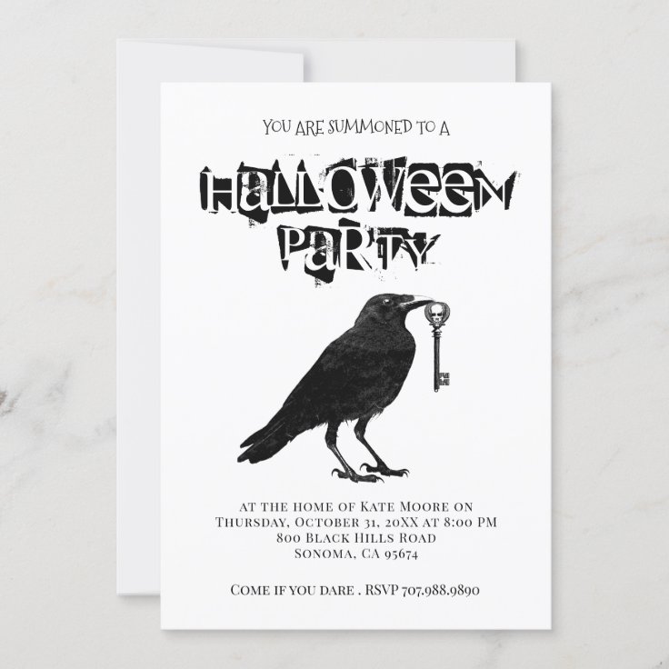 Gothic Halloween Party Invitation | Zazzle