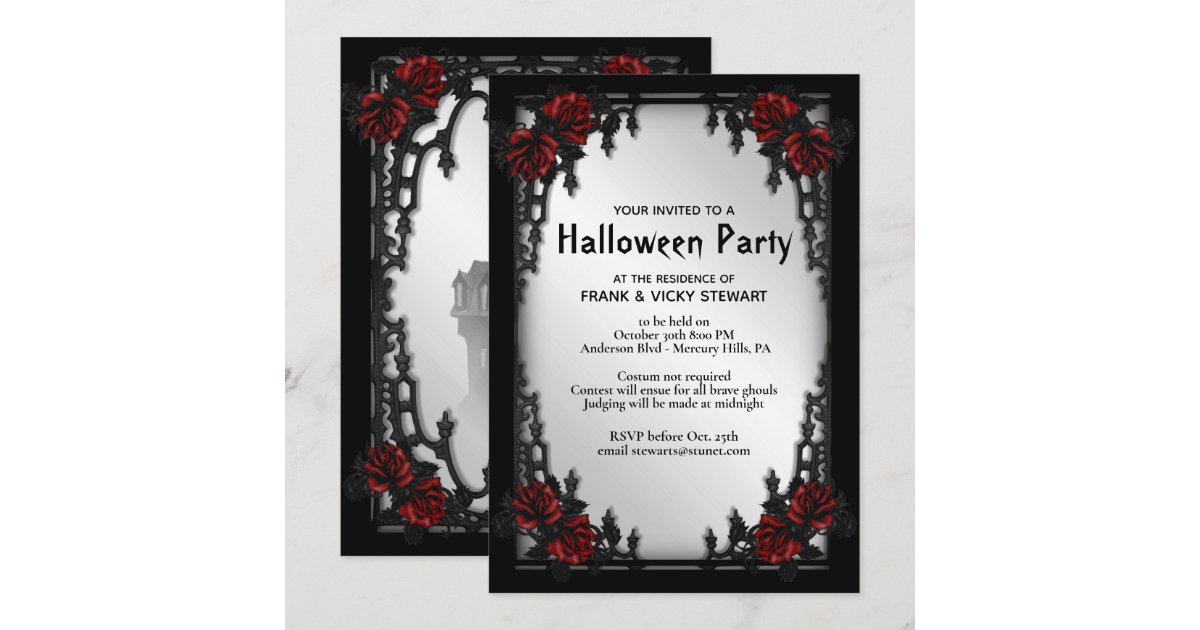Gothic Halloween Party Invitation | Zazzle