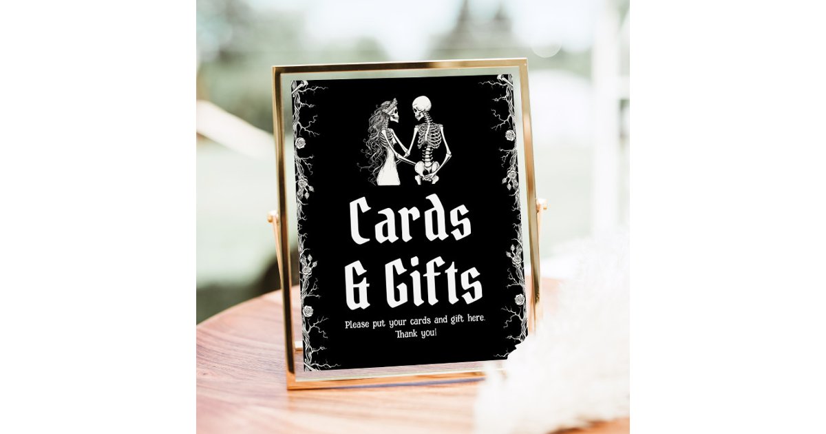 Gothic Halloween Skeleton Cards and Gifts Sign | Zazzle