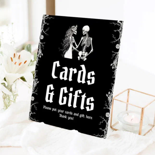 Gothic Halloween Skeleton Cards and Gifts Sign | Zazzle