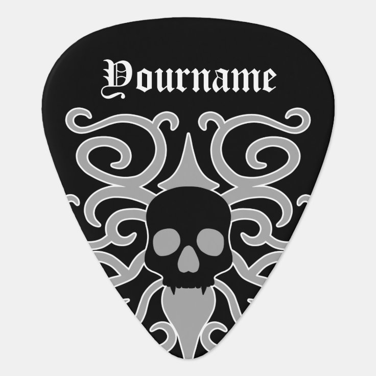 Gothic Halloween skull Guitar Pick | Zazzle