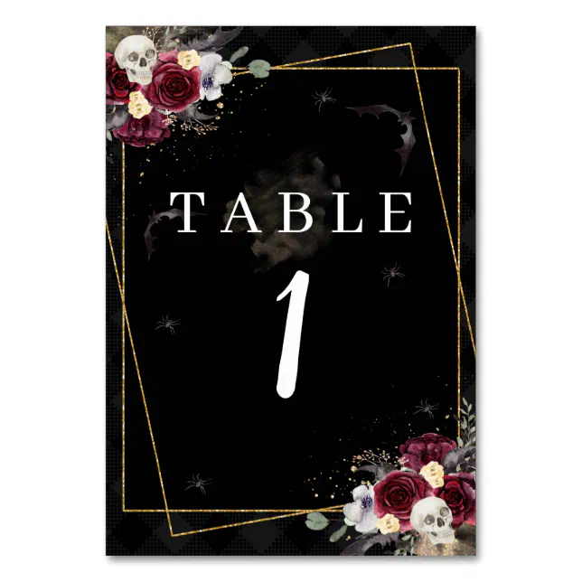 Gothic Halloween Table Numbers | Zazzle