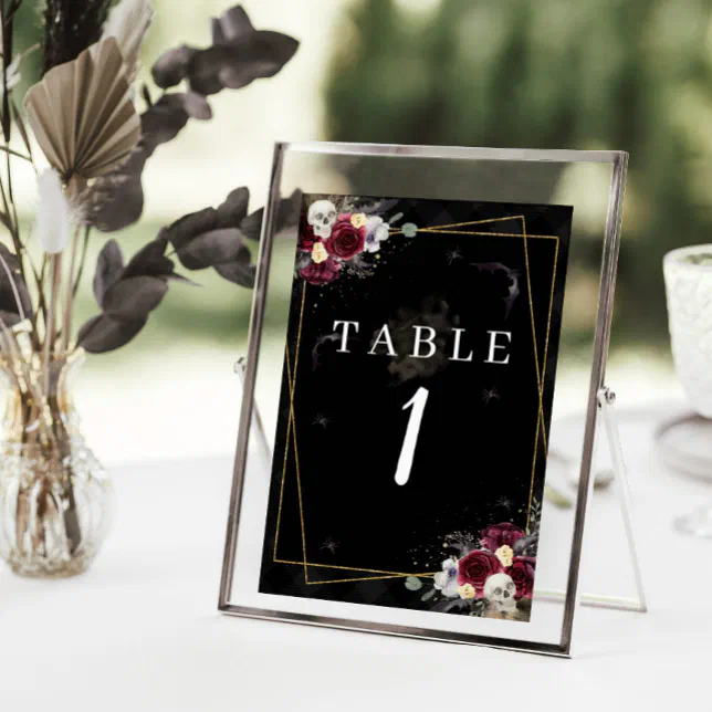 Gothic Halloween Table Numbers | Zazzle