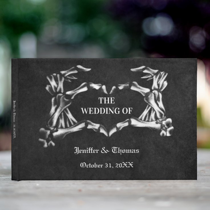 Gothic Halloween wedding guest book | Zazzle