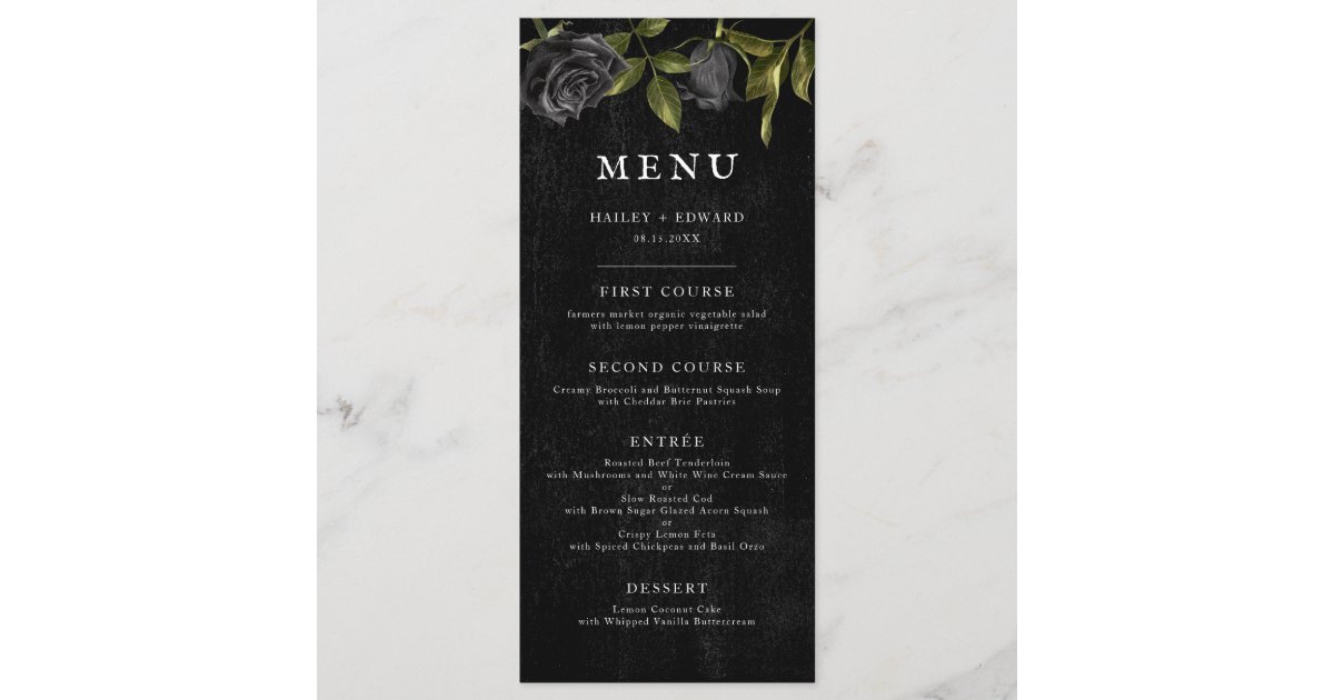 Gothic Halloween Wedding Menu | Zazzle
