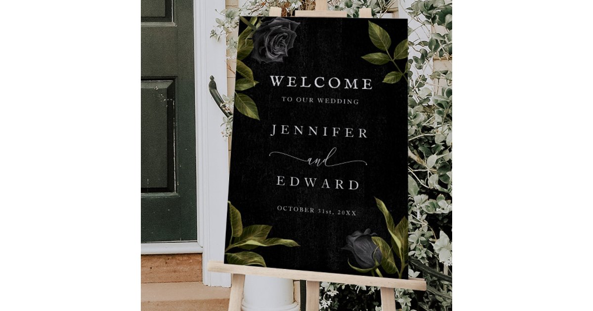 Gothic Halloween Wedding Welcome Sign | Zazzle