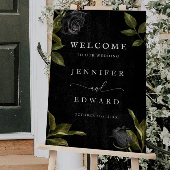 Gothic Halloween Wedding Welcome Sign | Zazzle