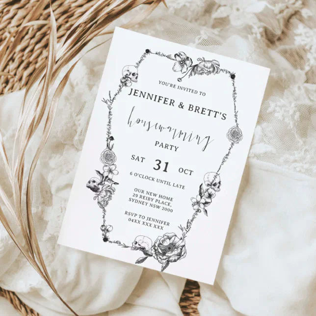 Gothic hand drawn Halloween Party Invitation | Zazzle