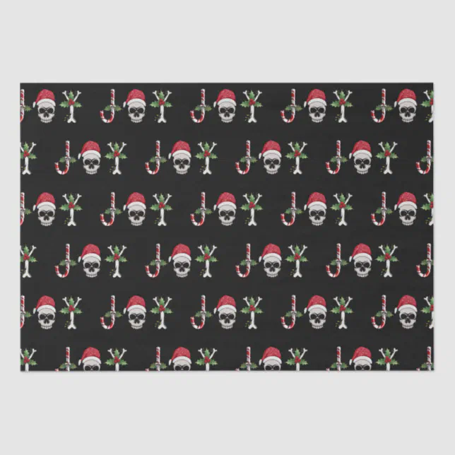 Gothic Joy Skull Christmas Holiday Tissue Paper | Zazzle