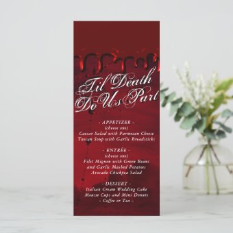Gothic Luxe | Black and Blood Red Drip Menu | Zazzle