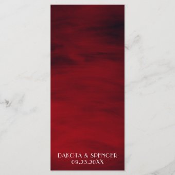 Gothic Luxe | Black and Blood Red Drip Menu | Zazzle