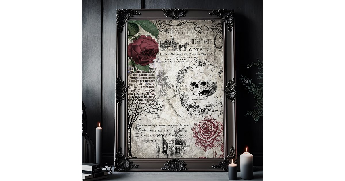 Gothic Macabre Victorian Skull & Death Ephemera Tissue Paper | Zazzle