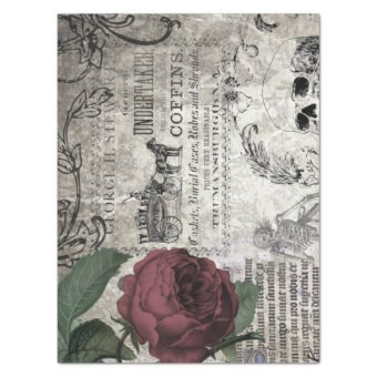 Gothic Macabre Victorian Skull & Death Ephemera Tissue Paper | Zazzle