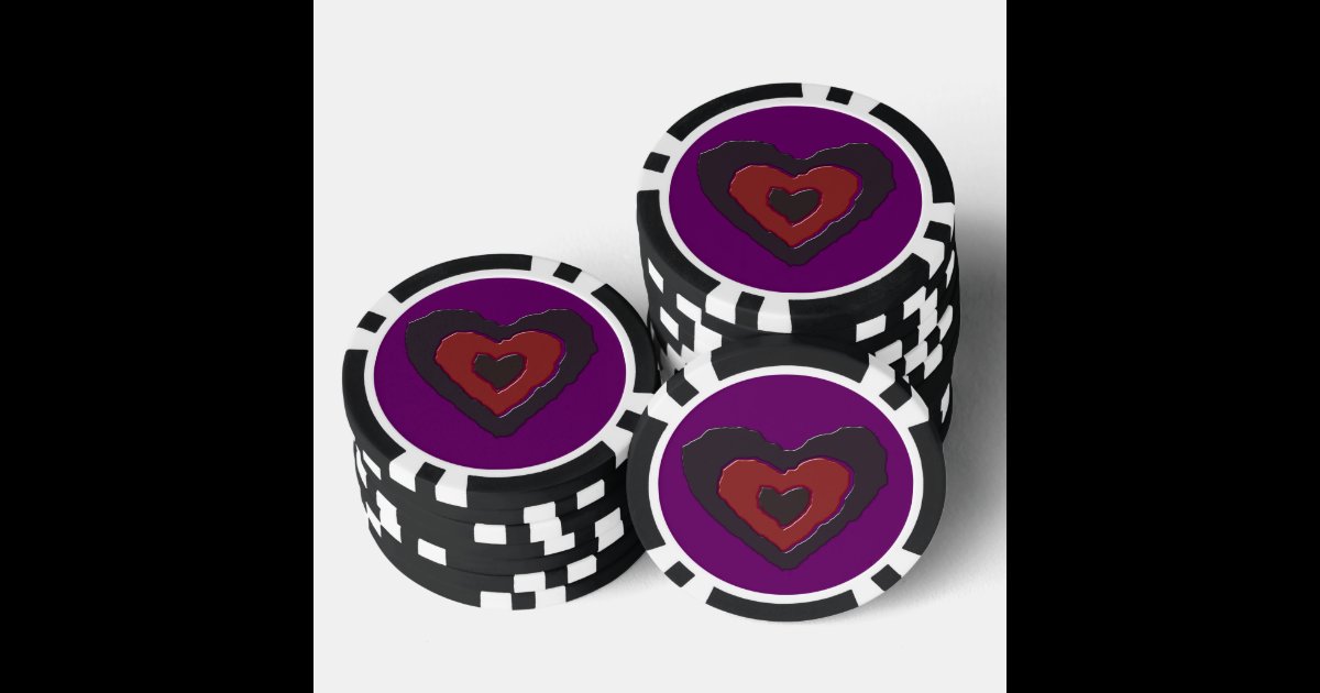 Gothic Melting Love Heart Poker Chips | Zazzle