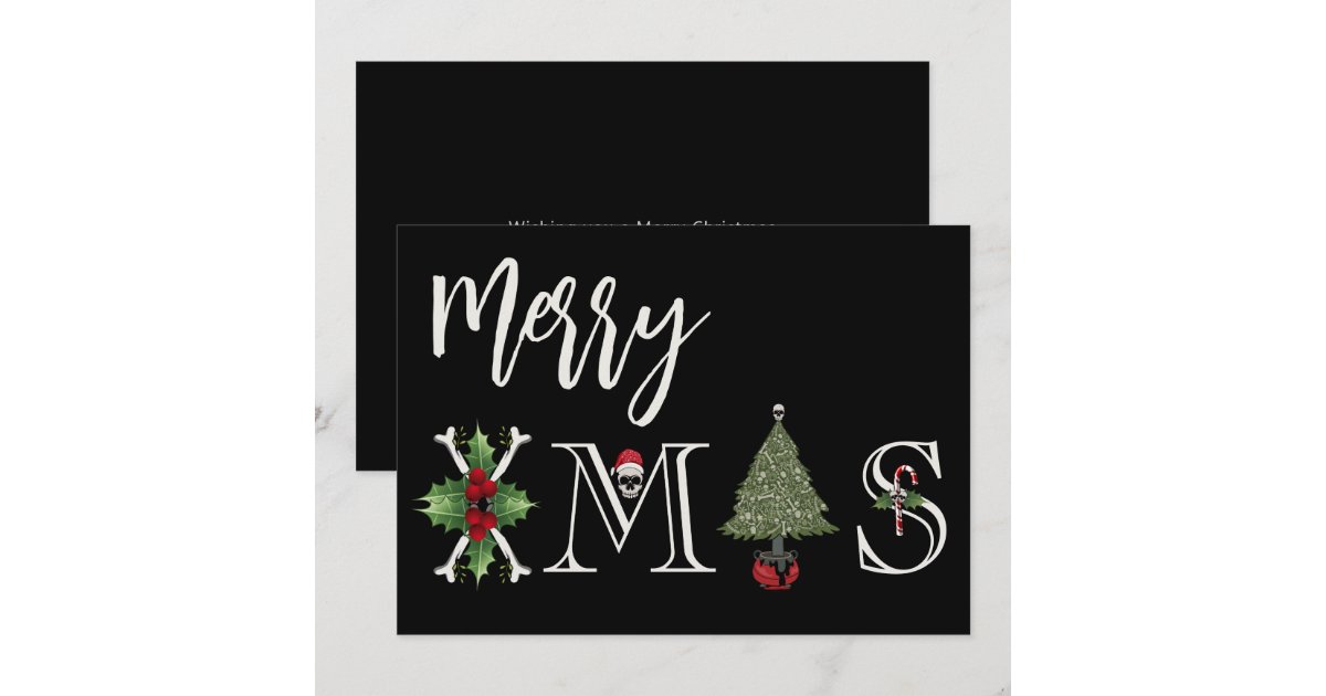 Gothic Merry Christmas XMAS Holiday Card | Zazzle