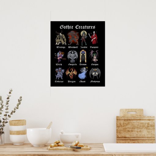 Gothic Mythical Creatures Poster | Zazzle