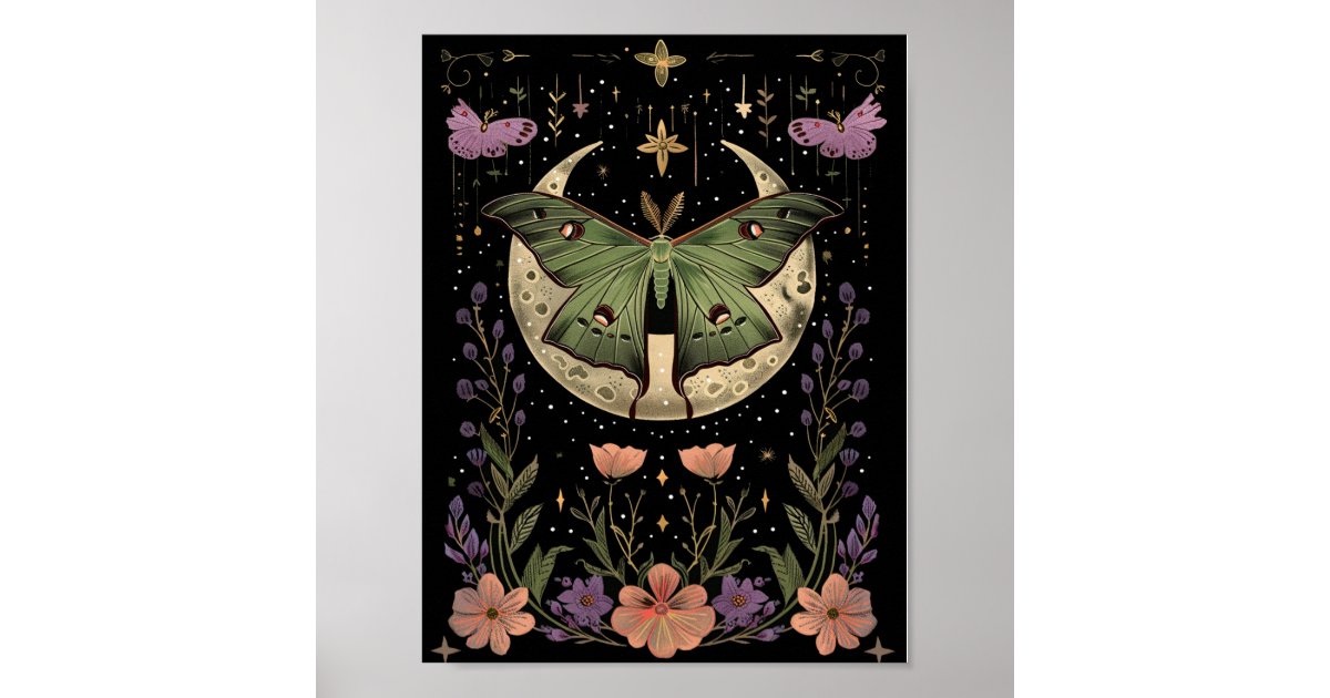 Gothic night sky illustration Poster | Zazzle
