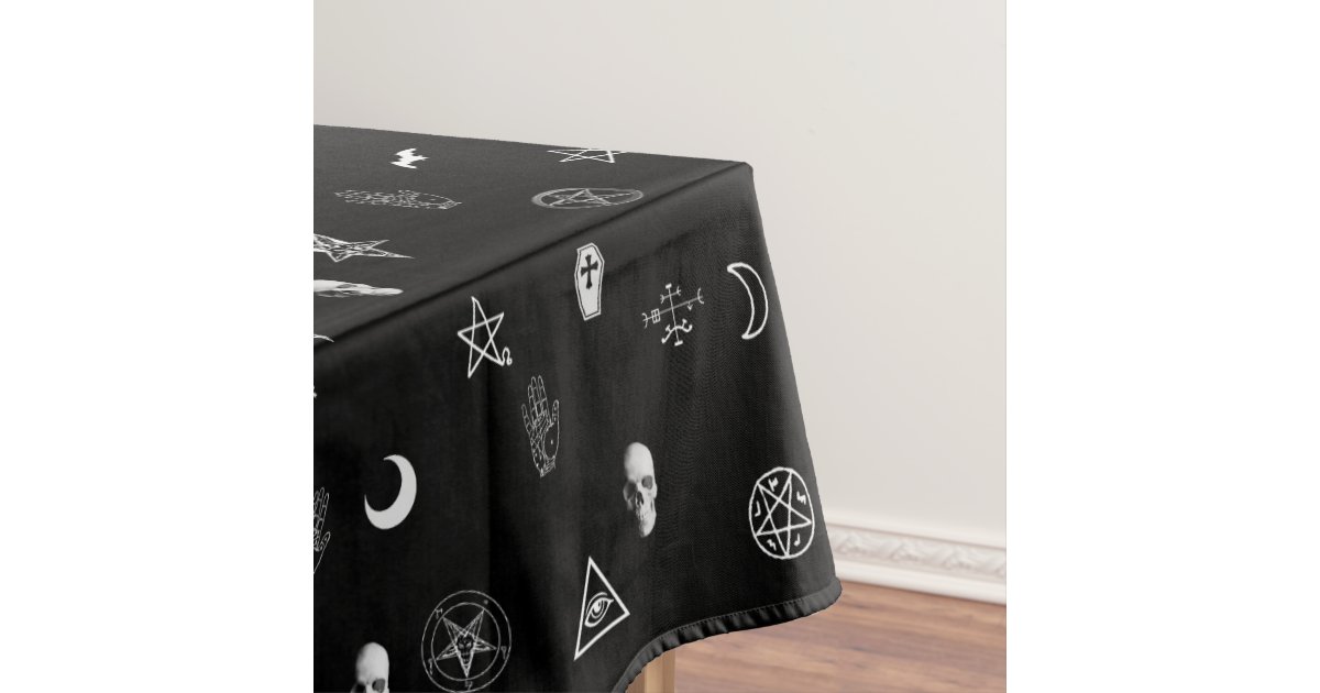 Gothic Occult Symbols Pattern Tablecloth | Zazzle