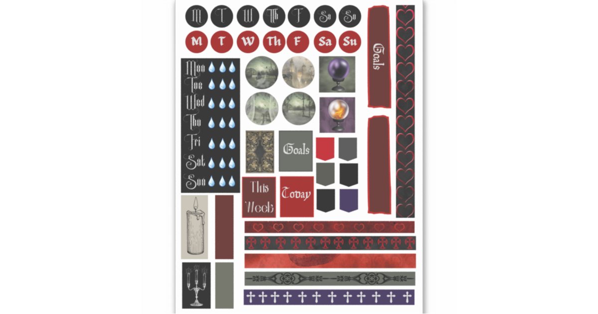 Gothic Planner Stickers | Zazzle