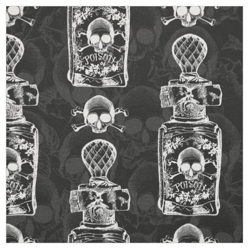 Gothic Pretty Poison Bottle Fabric | Zazzle
