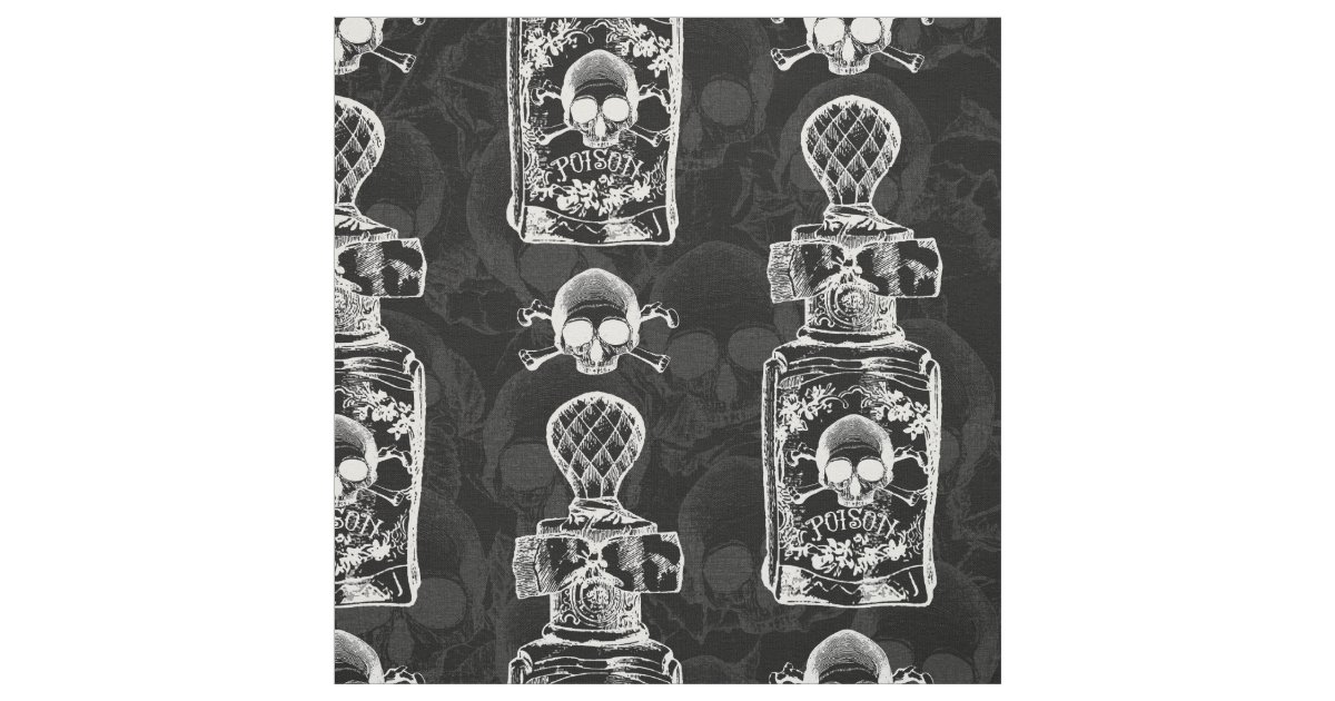 Gothic Pretty Poison Bottle Fabric | Zazzle