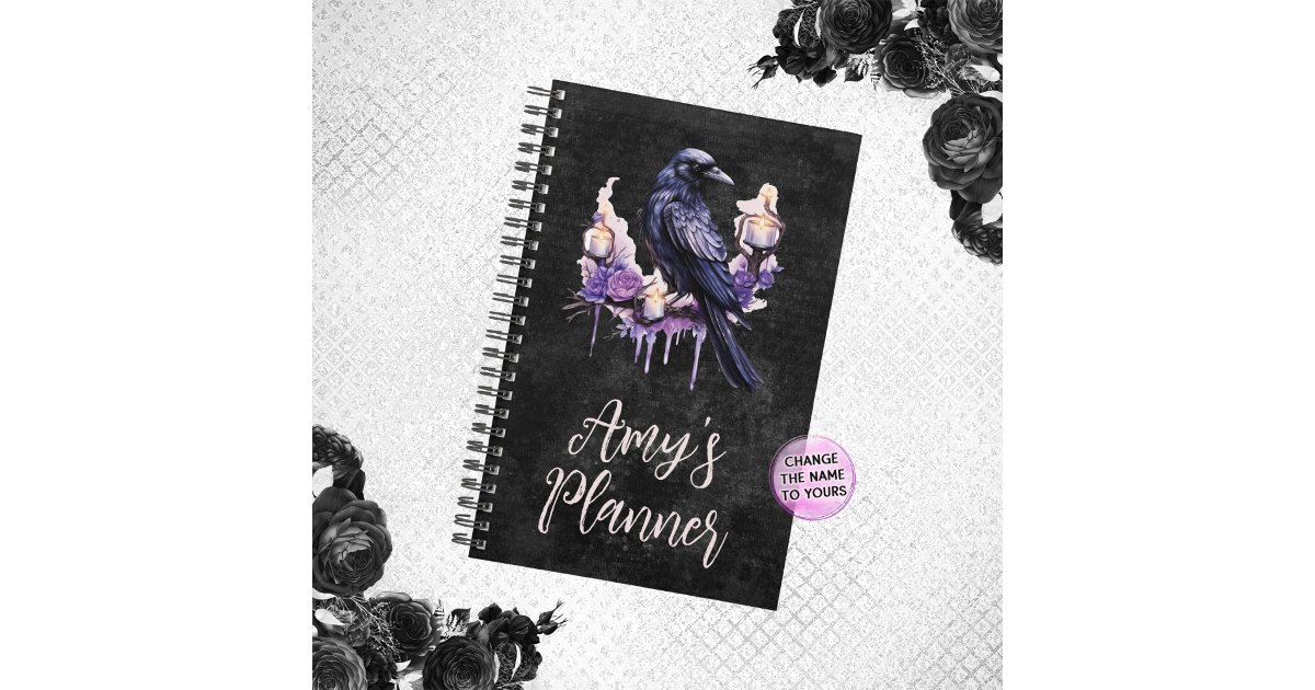 Gothic Raven Planer Planner | Zazzle