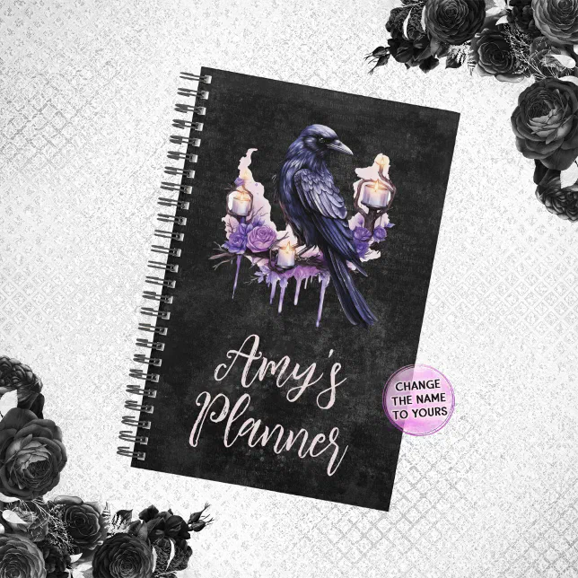 Gothic Raven Planer Planner | Zazzle