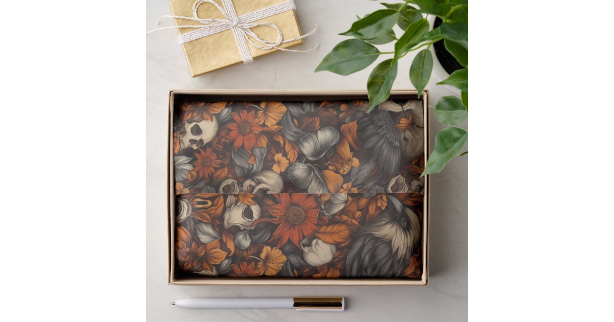Gothic Ravens Autumn Tissue Paper | Zazzle