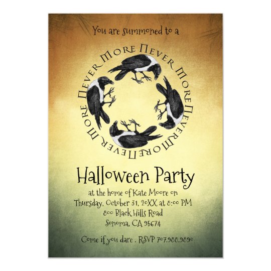 Gothic Ravens Halloween Party Invitation | Zazzle.com