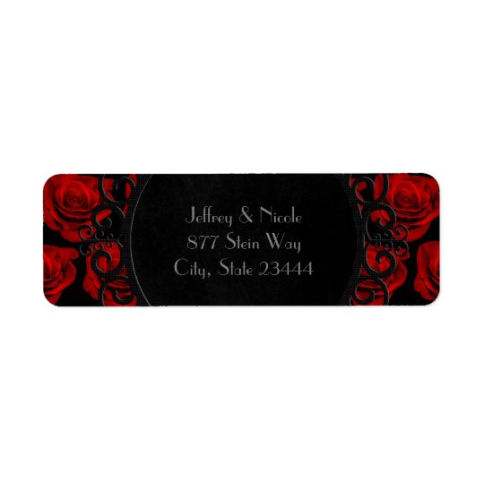 Gothic Red Roses Victorian Wedding Label | Zazzle.com