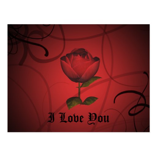 Gothic romance, I Love You Valentine's day Postcard | Zazzle