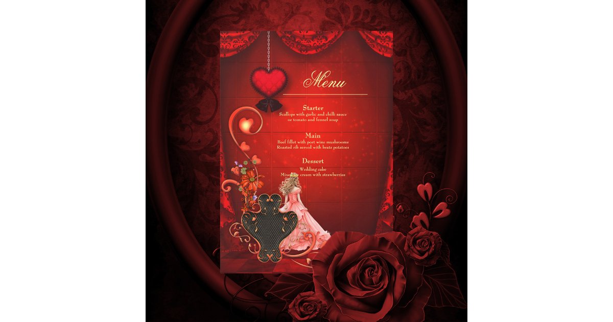 Gothic Romance Menu | Zazzle