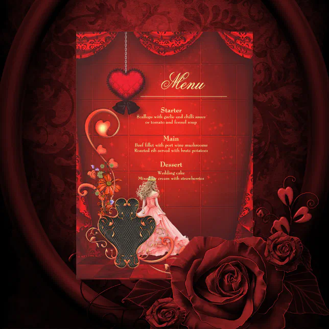 Gothic Romance Menu | Zazzle