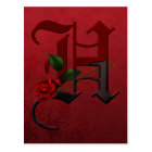 Gothic Rose Monogram R Postcard | Zazzle.com
