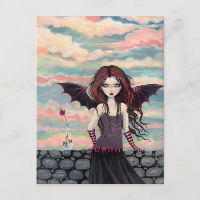 Gothic Rose Vampire Fairy Postcard | Zazzle