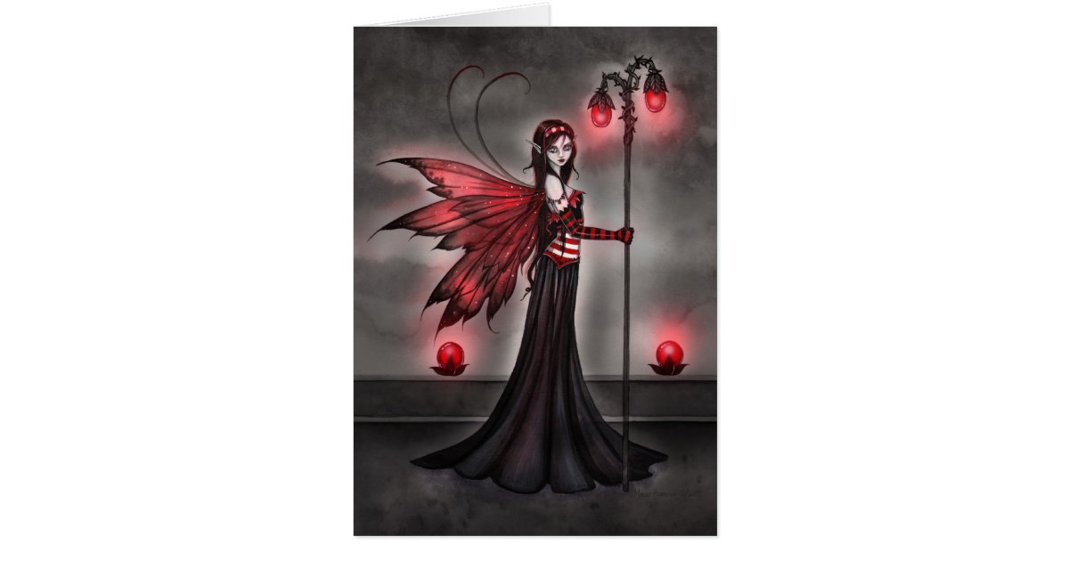 Gothic Ruby Fairy Fantasy Art Card | Zazzle
