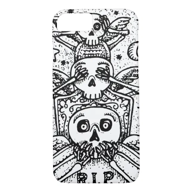 GOTHIC SEE NO EVIL, CEMETERY SKULLS PHONE CASE | Zazzle