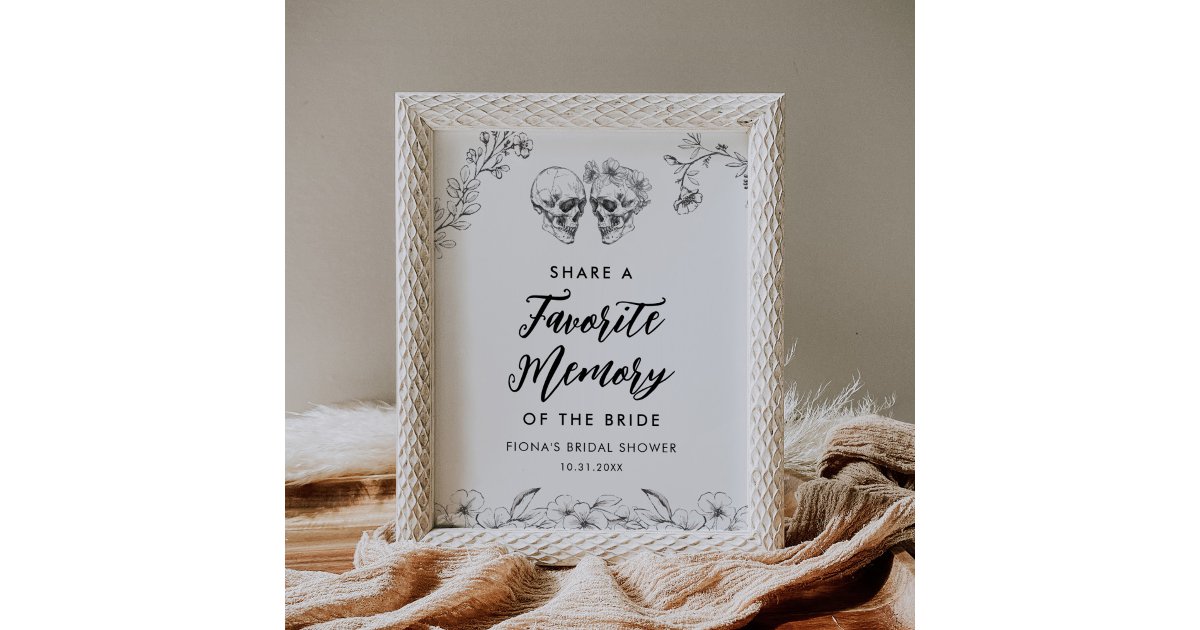 Gothic Share a Favorite Memory Bridal Shower Sign | Zazzle