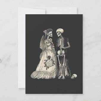 Gothic Skeleton Bride & Groom Wedding Invitation | Zazzle