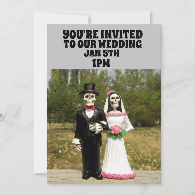 GOTHIC SKELETON COUPLE WEDDING CUSTOM INVITATIONS | Zazzle