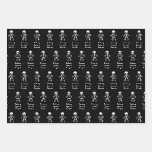 Gothic Skeleton Gingerbread Man Holiday Wrapping Paper Sheets | Zazzle
