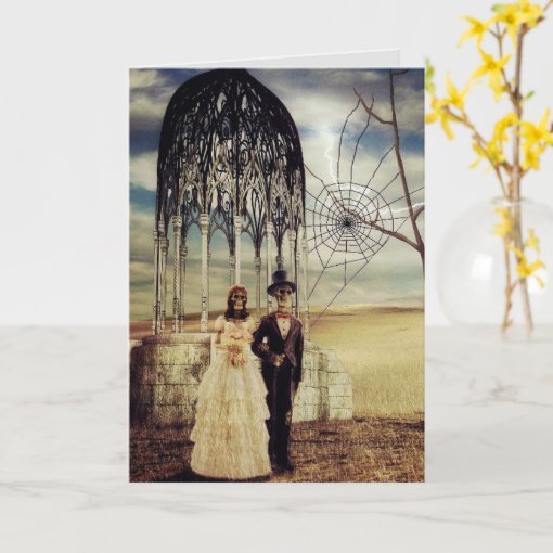GOTHIC SKELETONS WEDDING CONGRATULATIONS CARD | Zazzle