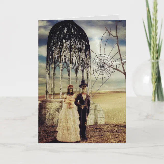 GOTHIC SKELETONS WEDDING CONGRATULATIONS CARD | Zazzle