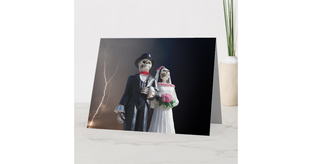 GOTHIC SKELETONS WEDDING CONGRATULATIONS CARDS | Zazzle