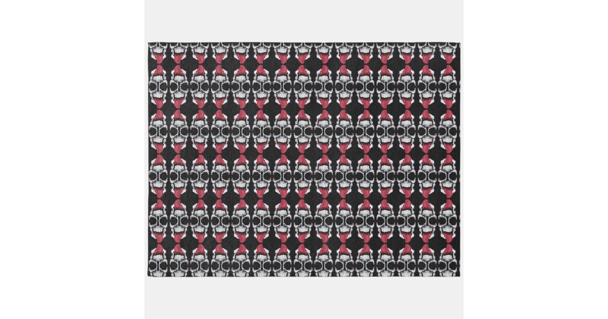 Gothic Skull Abstract Pattern Rug | Zazzle