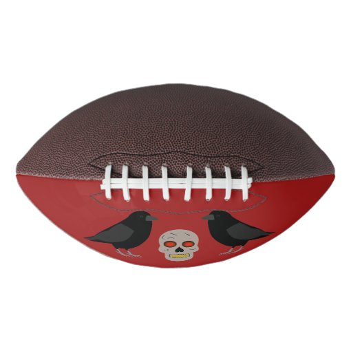 Gothic Skull and Guardian Ravens Halloween Football | Zazzle