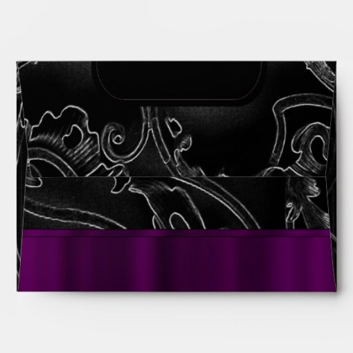 Gothic skull and wedding damask envelope | Zazzle
