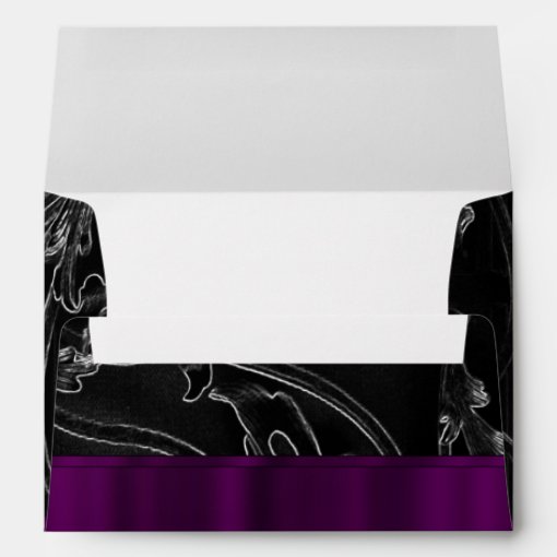 Gothic skull and wedding damask envelope | Zazzle